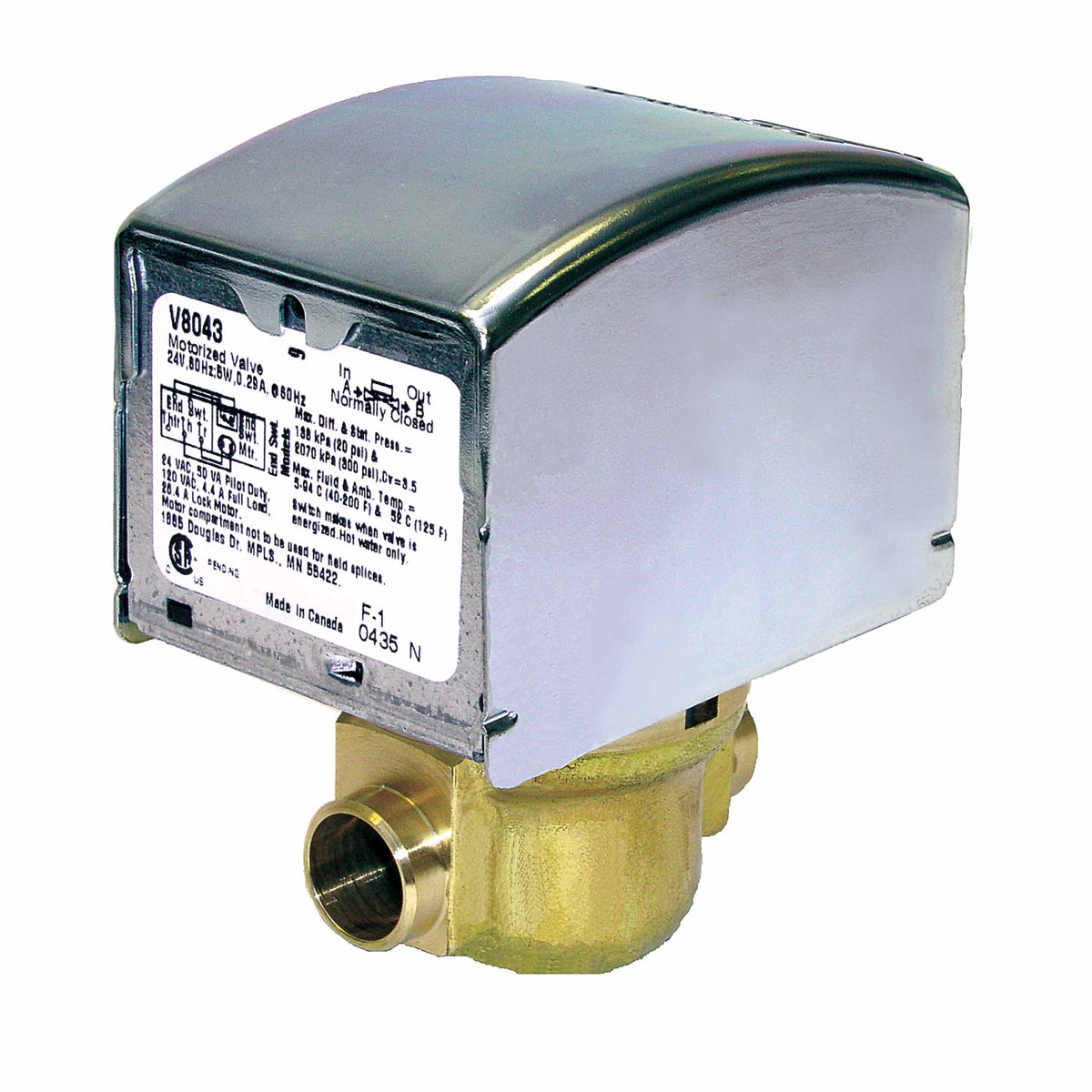 Honeywell Residential V8043e5004 24v Zone Valve 1/2" Sweat 2 Pos N/c ...